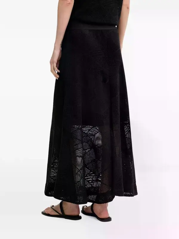 Dkny Mesh Logo-waistband Maxi Skirt
