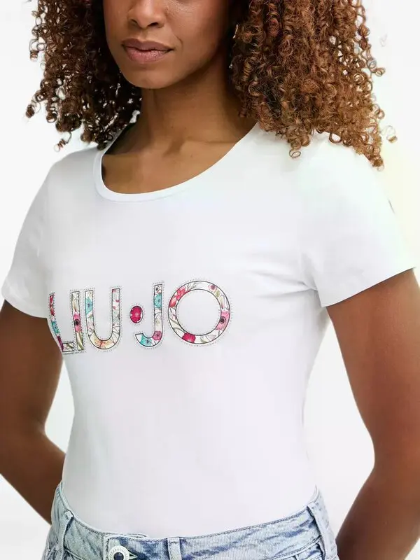 Liu Jo Floral-logo T-shirt
