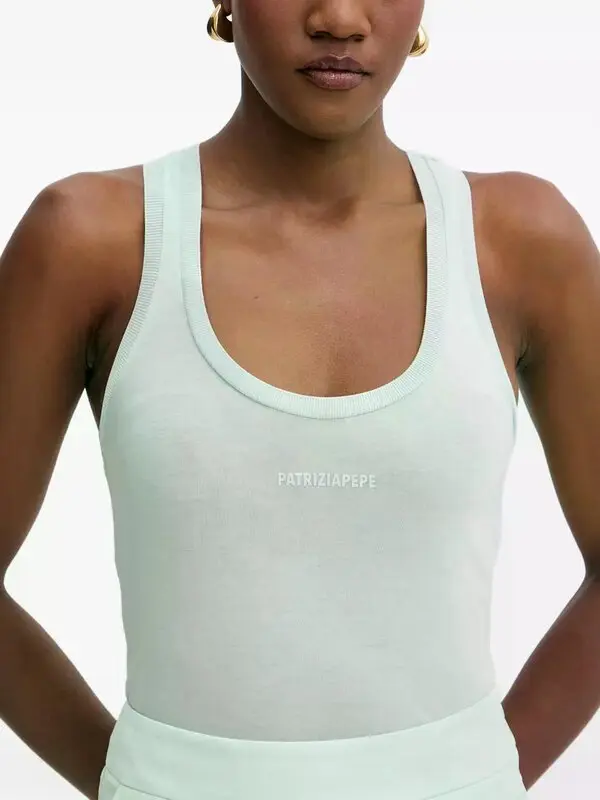 Patrizia Pepe Logo-print Racerback Tank Top