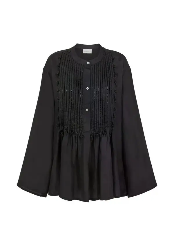 P.a.r.o.s.h Embellished Pleated Blouse - Black