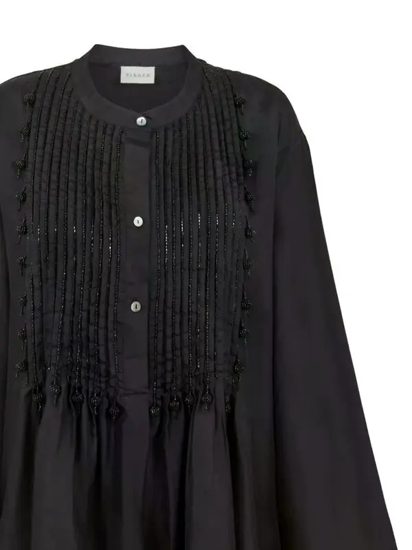 P.a.r.o.s.h Embellished Pleated Blouse - Black