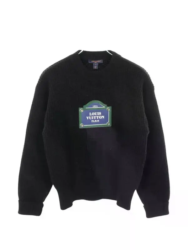 LOUIS VUITTON 2010s Logo-patch Sweater - Black