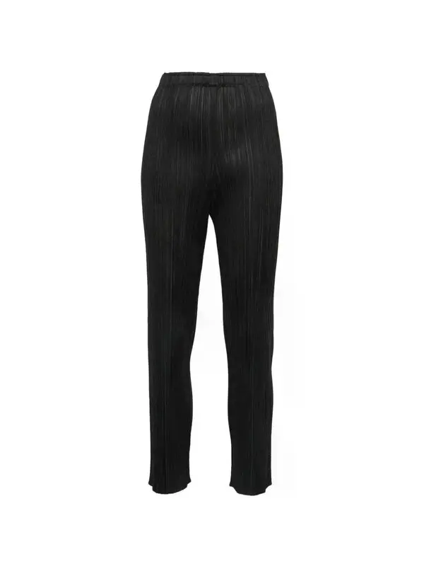 Issey Miyake Plissé Effect Cropped Trousers - Black