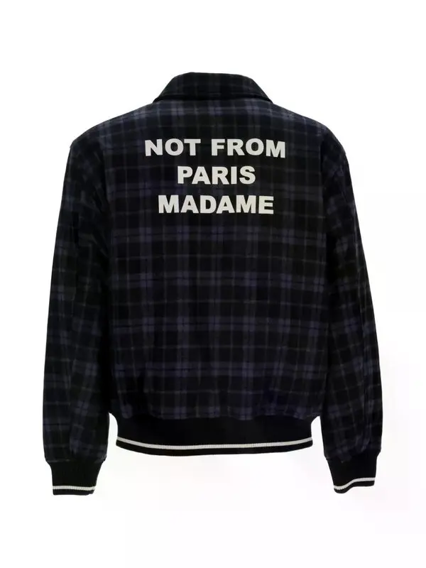 Drole De Monsieur Slogan Check-pattern Slogan-print Bomber Jacket