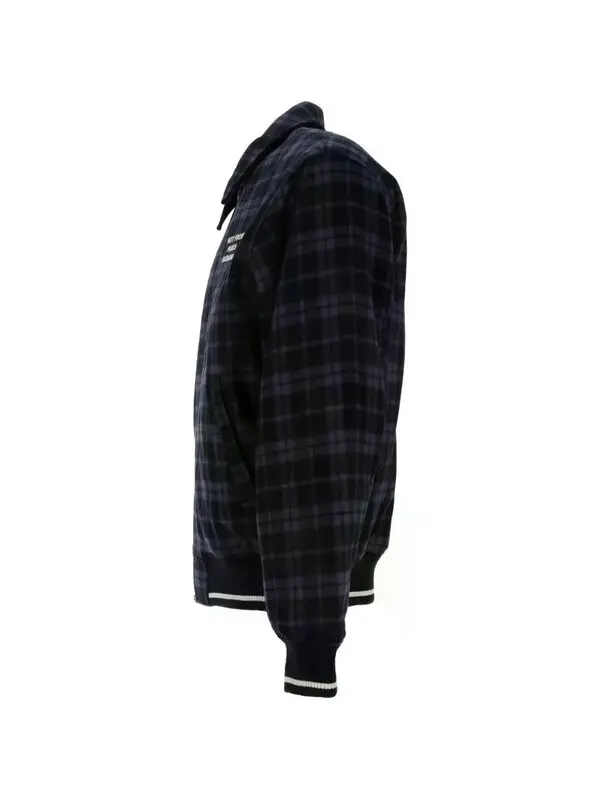 Drole De Monsieur Slogan Check-pattern Slogan-print Bomber Jacket