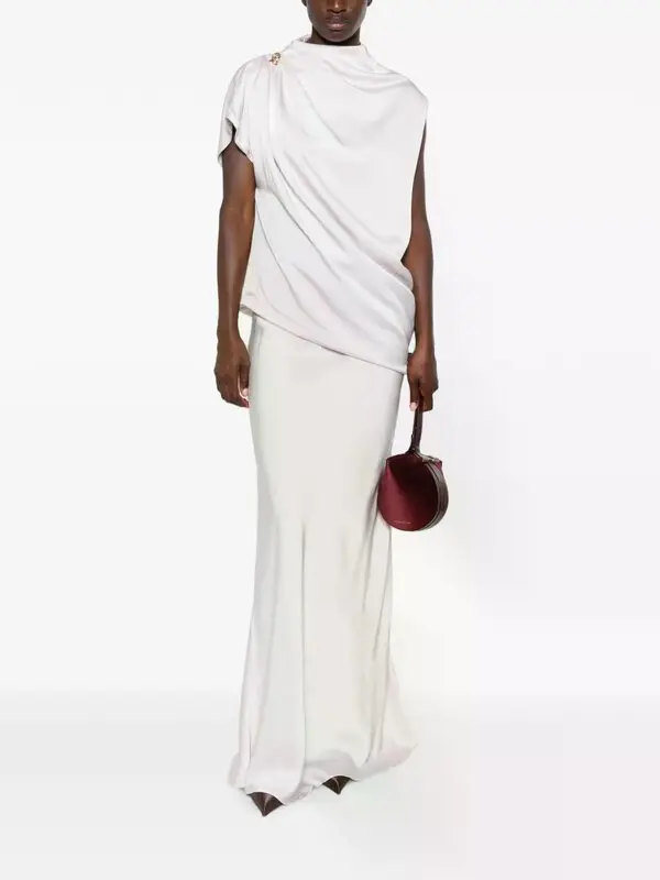 Fabiana Filippi Satin Finish Maxi Skirt - Grey