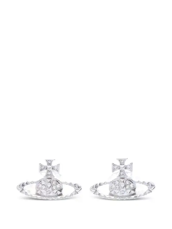VIVIENNE WESTWOOD Mayfair Bas Relief Orb Motif Stud Earrings - Silver