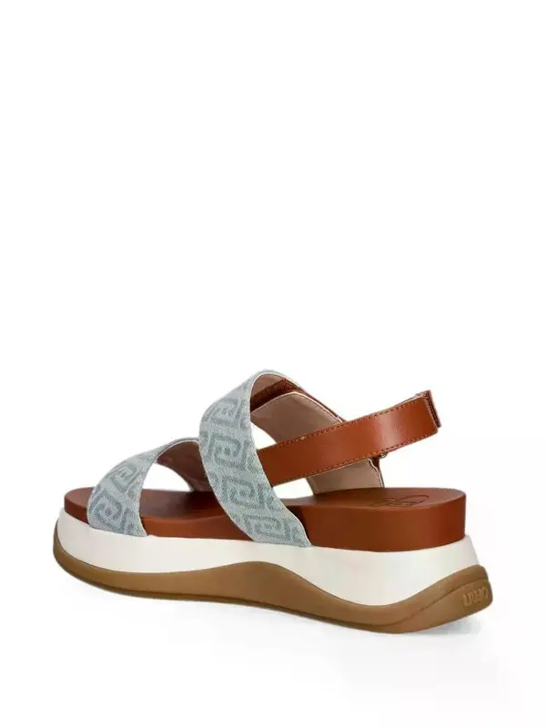 Liu Jo Monogram-pattern Touch-strap Sandals