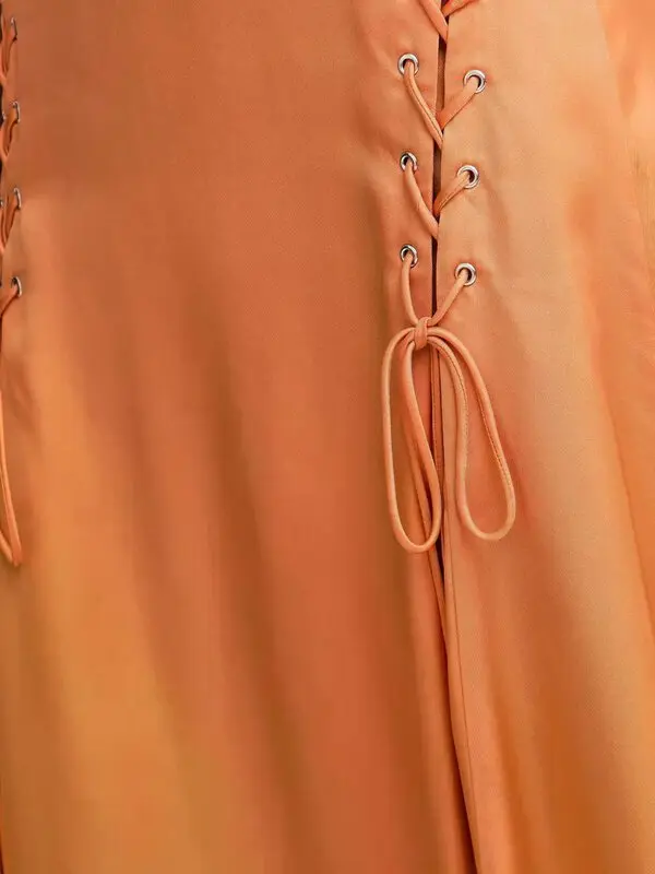 Pinko Lace-up V-neck Midi Dress