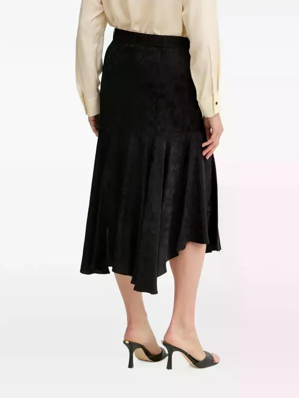 Pinko Floral-jacquard Asymmetric Midi Skirt