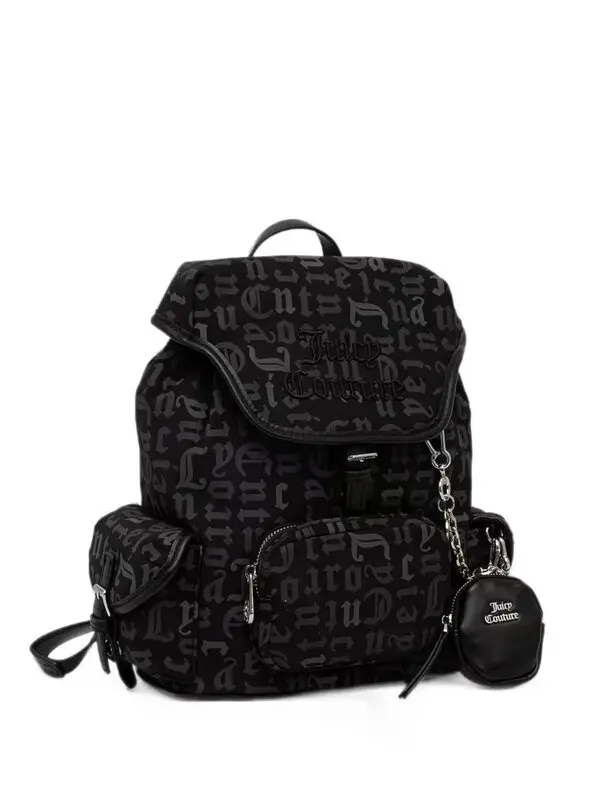 Juicy Couture Carol Monogram Print Backpack With Charm Detail - Black