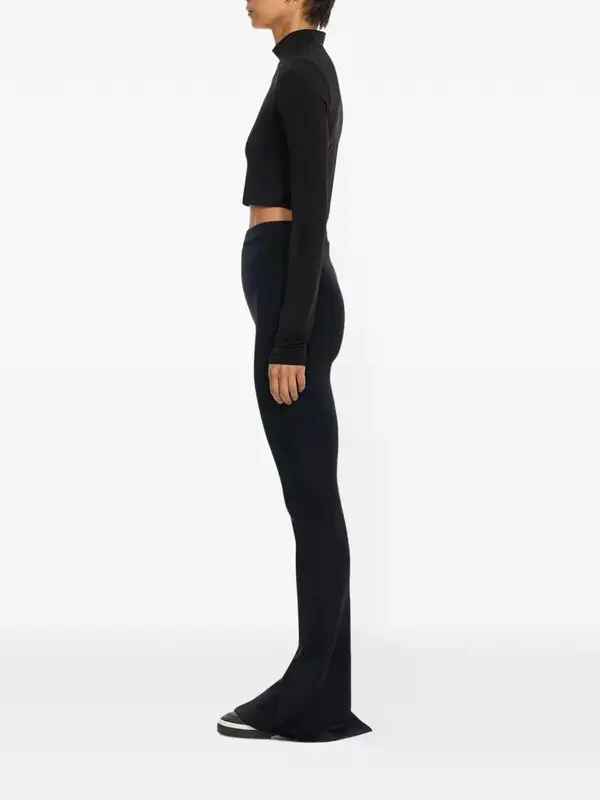 Off-White Off Stamp Cropped Long-sleeve Top - Black