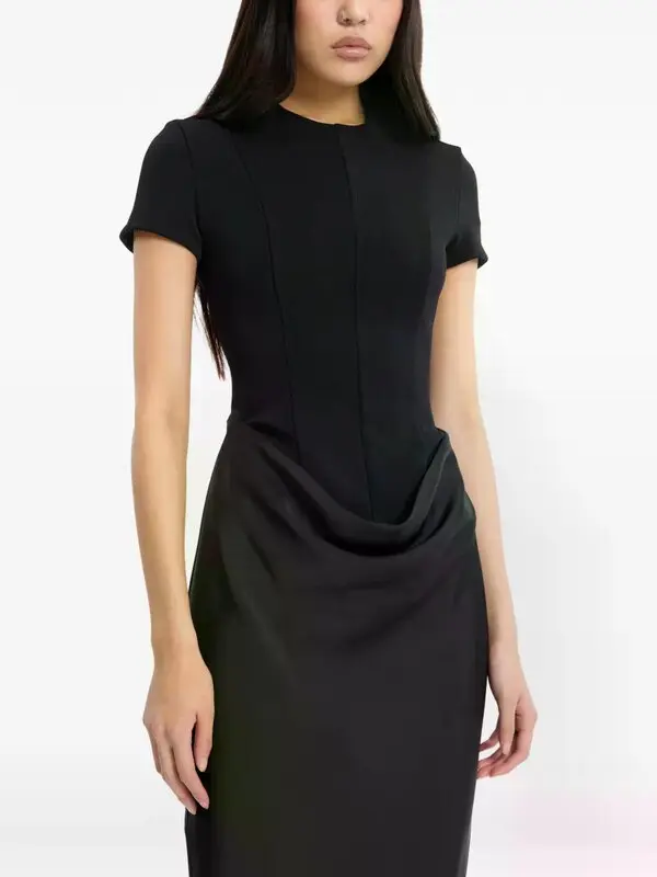 ROTATE BY BIRGER CHRISTENSEN Draped Waist Maxi Dress - Black