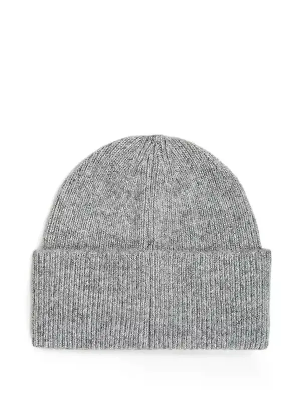 Karl Lagerfeld K/signature Logo-embroidered Ribbed-knit Beanie Hat - Grey