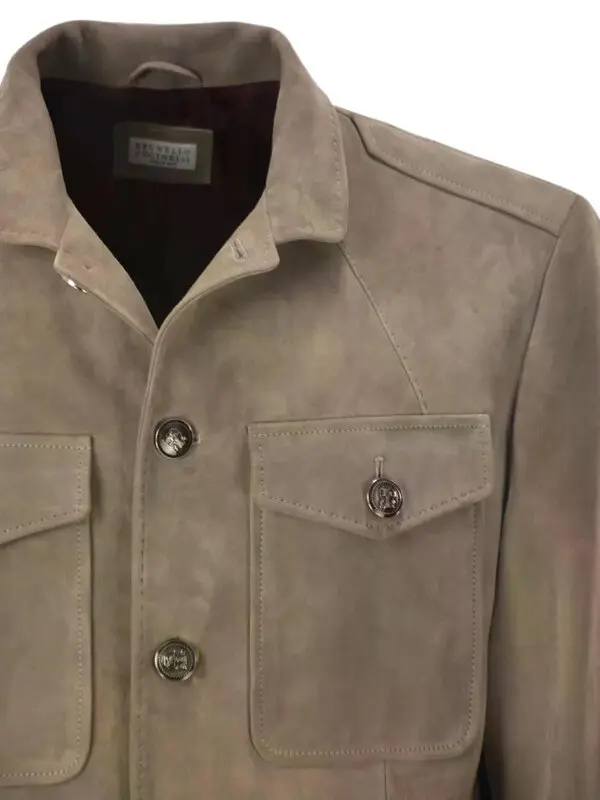 Brunello Cucinelli Suede Leather Safari Jacket