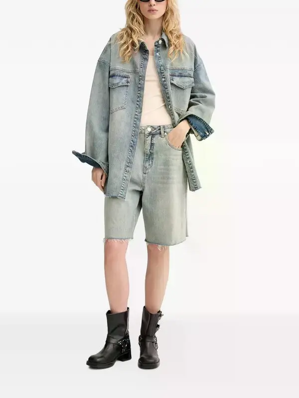 GESTUZ Gznoma Raw-cut Denim Shorts