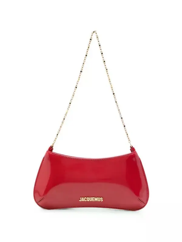 Jacquemus Small Bisou Baguette Bag With Patent Finish - Red