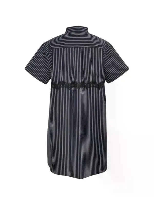 Sacai Lace-detail Striped Midi Dress
