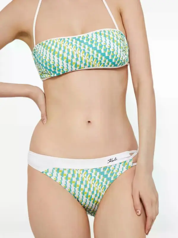 Karl Lagerfeld Monogram-print Bikini Top