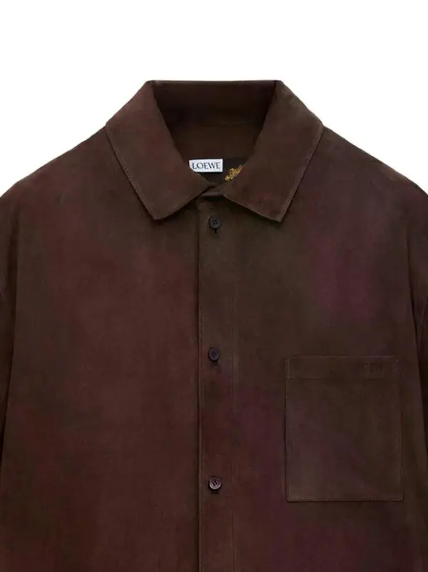 Loewe Debossed-logo Suede Shirt