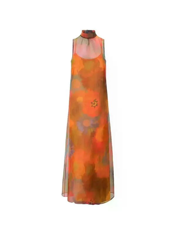 Staud Albee Floral-print Maxi Dress - Orange