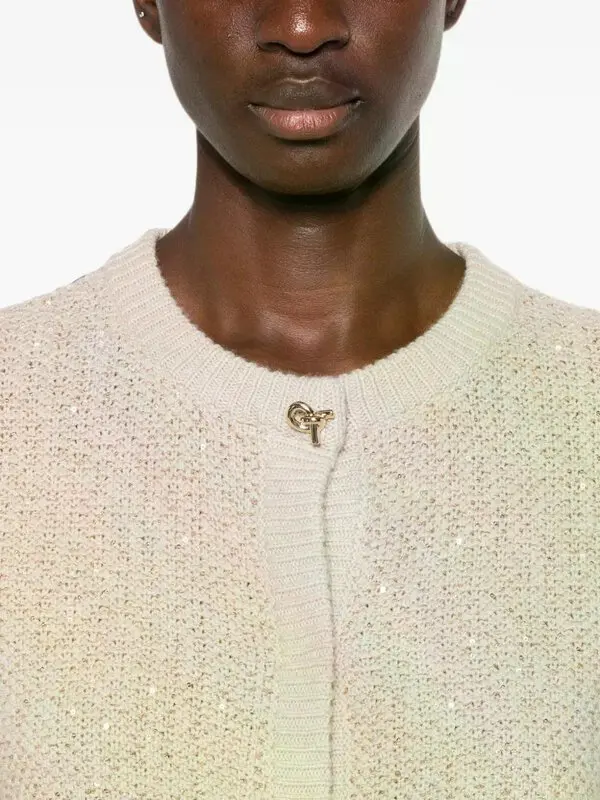 Fabiana Filippi Sequin-embellished Knitted Wool Cardigan