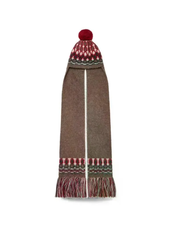 MAISON MARGIELA Fair Isle Pompom Beanie Hat