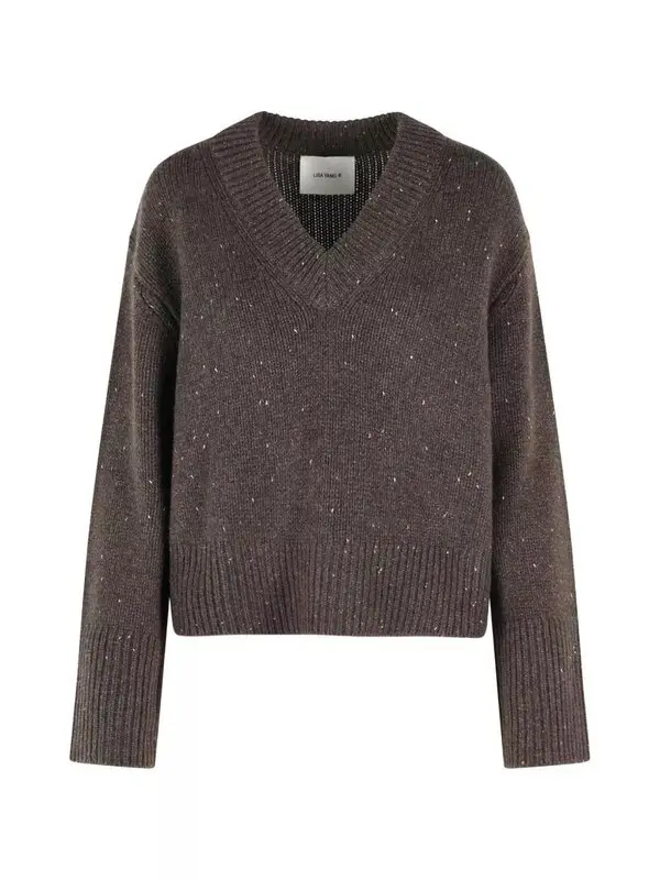 LISA YANG Ribbed V-neck Sweater - Brown