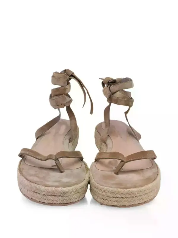 GIANVITO ROSSI Yasmine Raffia-trimmed Sandals