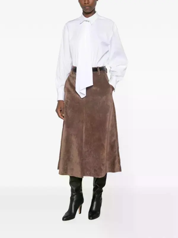 Brunello Cucinelli Corduroy A-line Midi Skirt