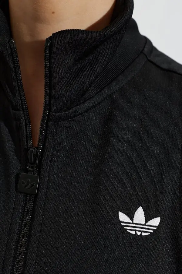 ADIDAS ORIGINALS Cropped Sleeveless Zip-up Top With Turtleneck