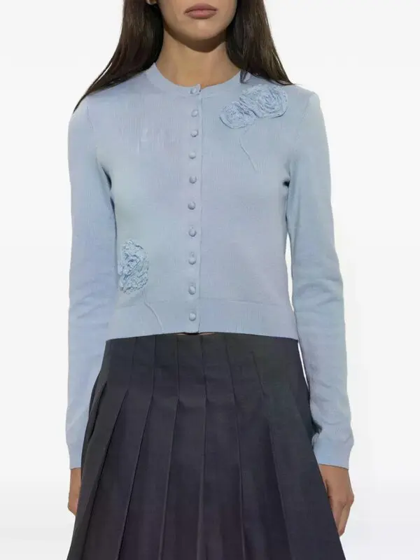 SELF-PORTRAIT Lace-appliqué Button-up Cardigan