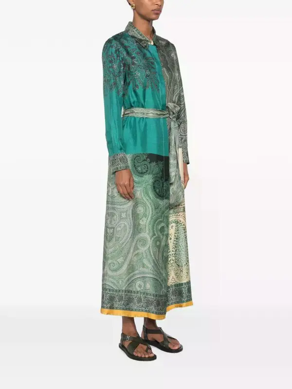 PIERRE-LOUIS MASCIA Paisley-print Patchwork Shirt Dress