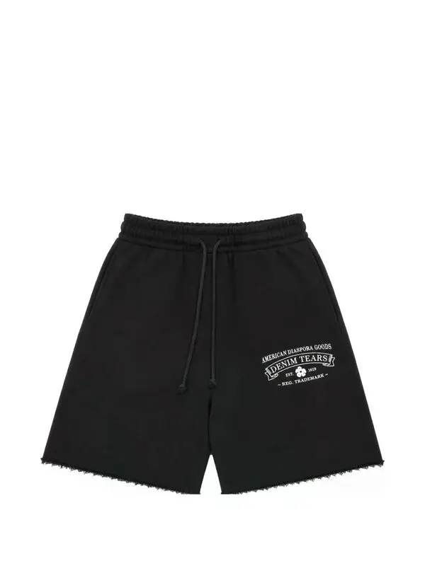 DENIM TEARS Logo Print Shorts - Black