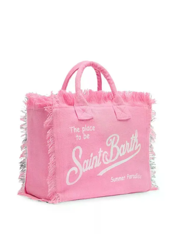 MC2 SAINT BARTH Small Colette Fringed Logo-print Tote Bag