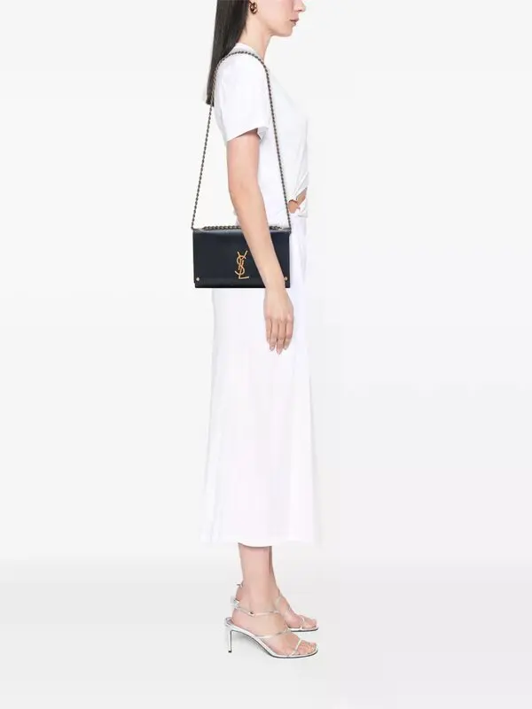 Saint Laurent Medium Smooth Calfskin Braided Monogram Kate Crossbody Bag