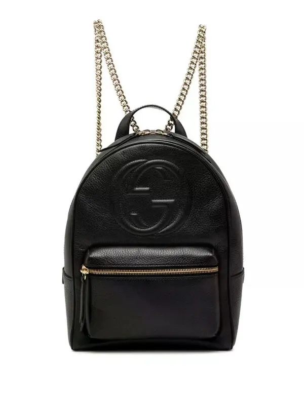 Gucci 2000-2015 Pebbled Calfskin Soho Chain Backpack