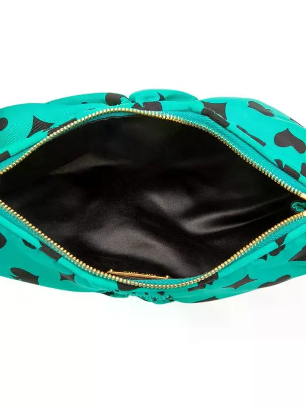 Miu Miu 2010-2026 Pleated Nylon Playing Card Print Clutch Bag