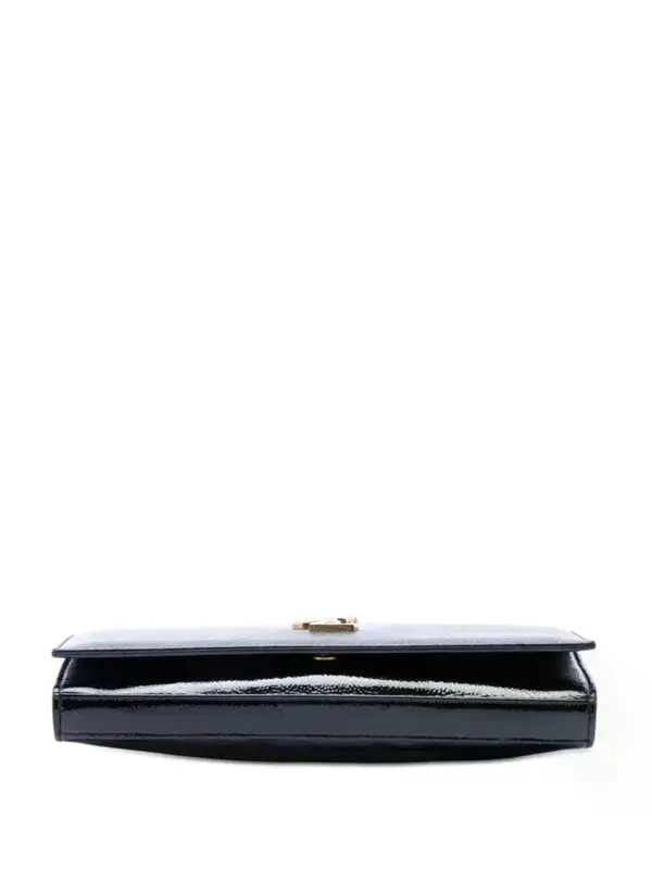 Saint Laurent 2015 Textured Patent Monogram Kate Wallet On Chain Crossbody Bag