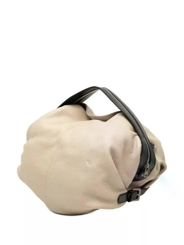 Loewe 2000-2015 Grained Calfskin Zip Handle Satchel