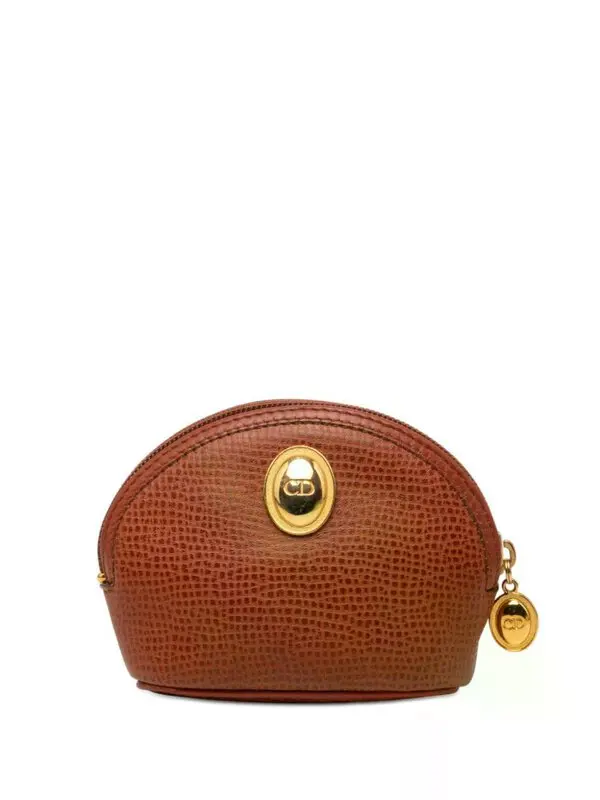 Dior 20th Century Grained Leather Cd Logo Coin Pouch