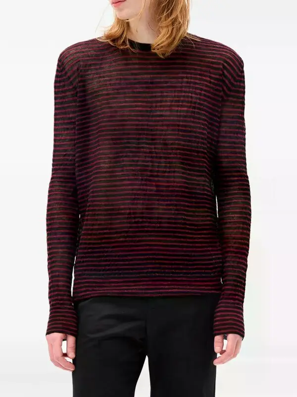ANN DEMEULEMEESTER Striped Wool Long-sleeve Top