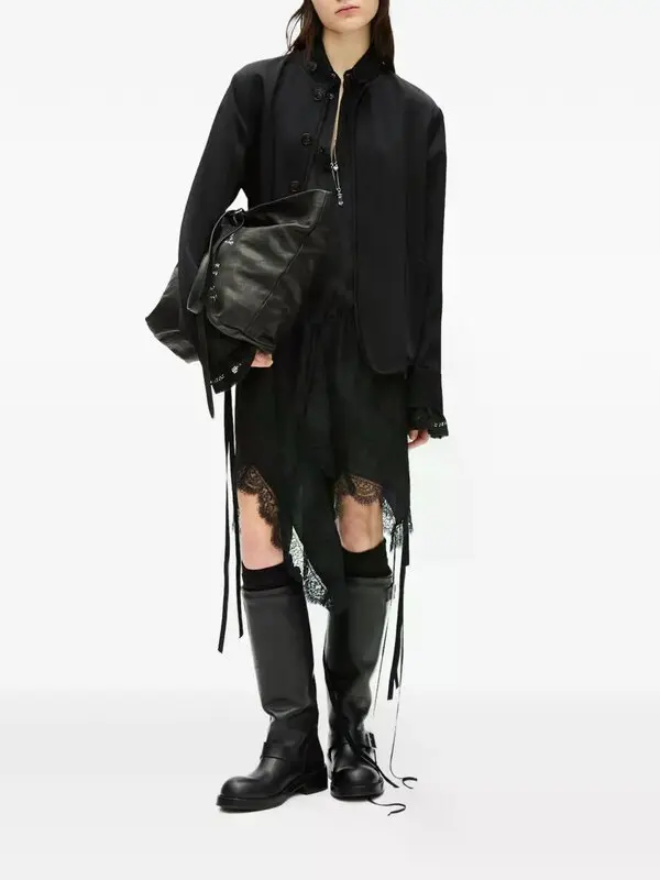 ANN DEMEULEMEESTER Zaya Satin-finish High-neck Jacket
