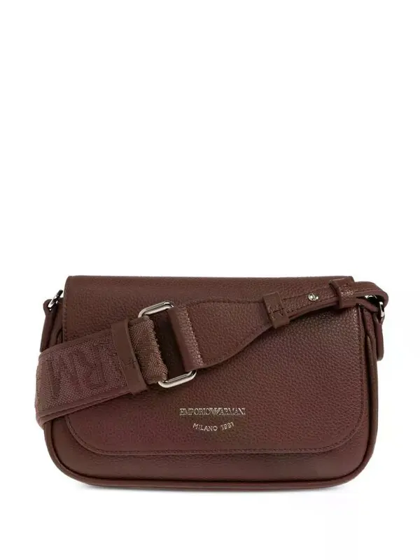 Emporio Armani Logo Print Shoulder Bag - Brown