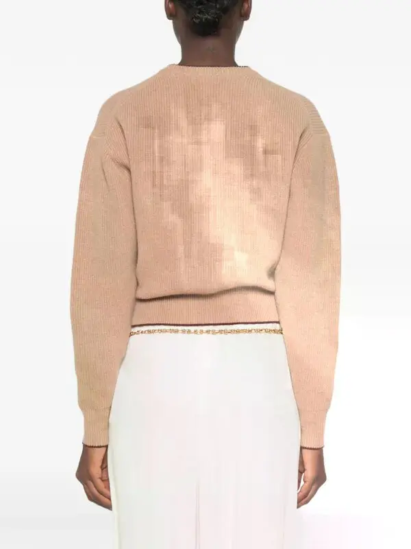 Chloé Cropped Fitted Logo Sweater