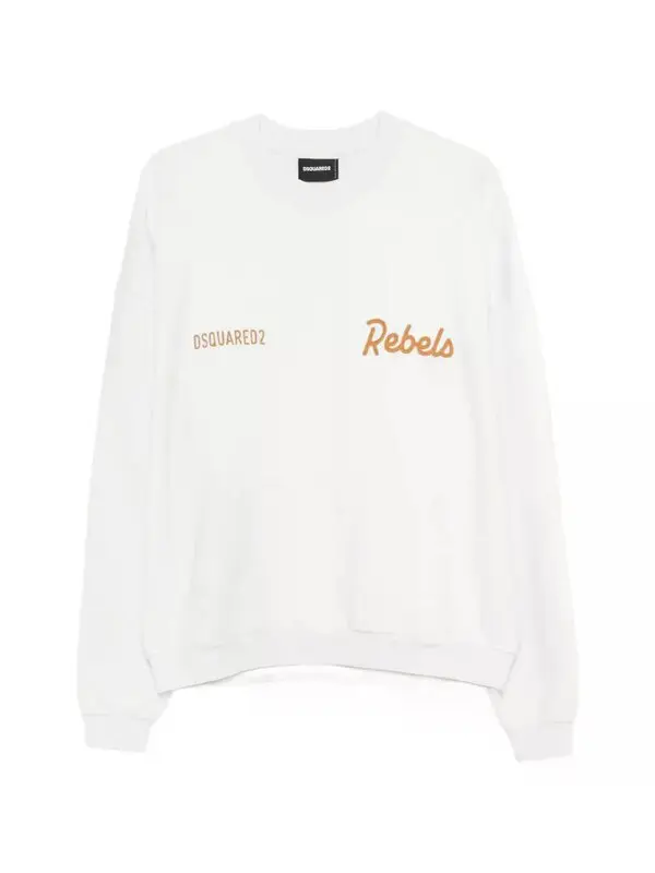 Dsquared2 Logo-embroidered Crew-neck Sweater - White