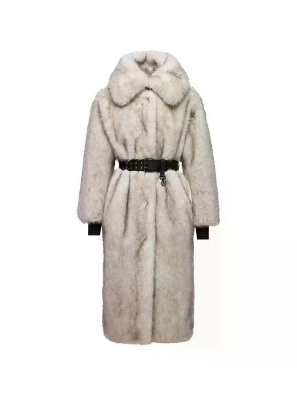 Moncler Belted Faux-fur Coat