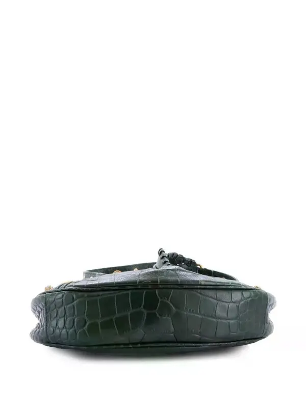 Balenciaga Neo Cagole City Bag Crocodile Embossed With Crystals - Green