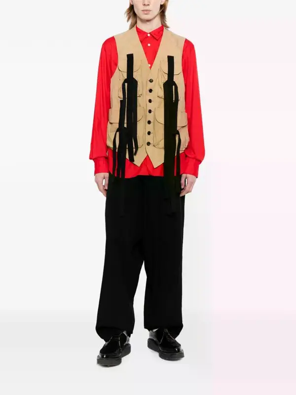 Yohji Yamamoto Nubuck Leather Long-belt Waistcoat