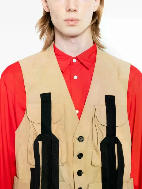 Yohji Yamamoto Nubuck Leather Long-belt Waistcoat